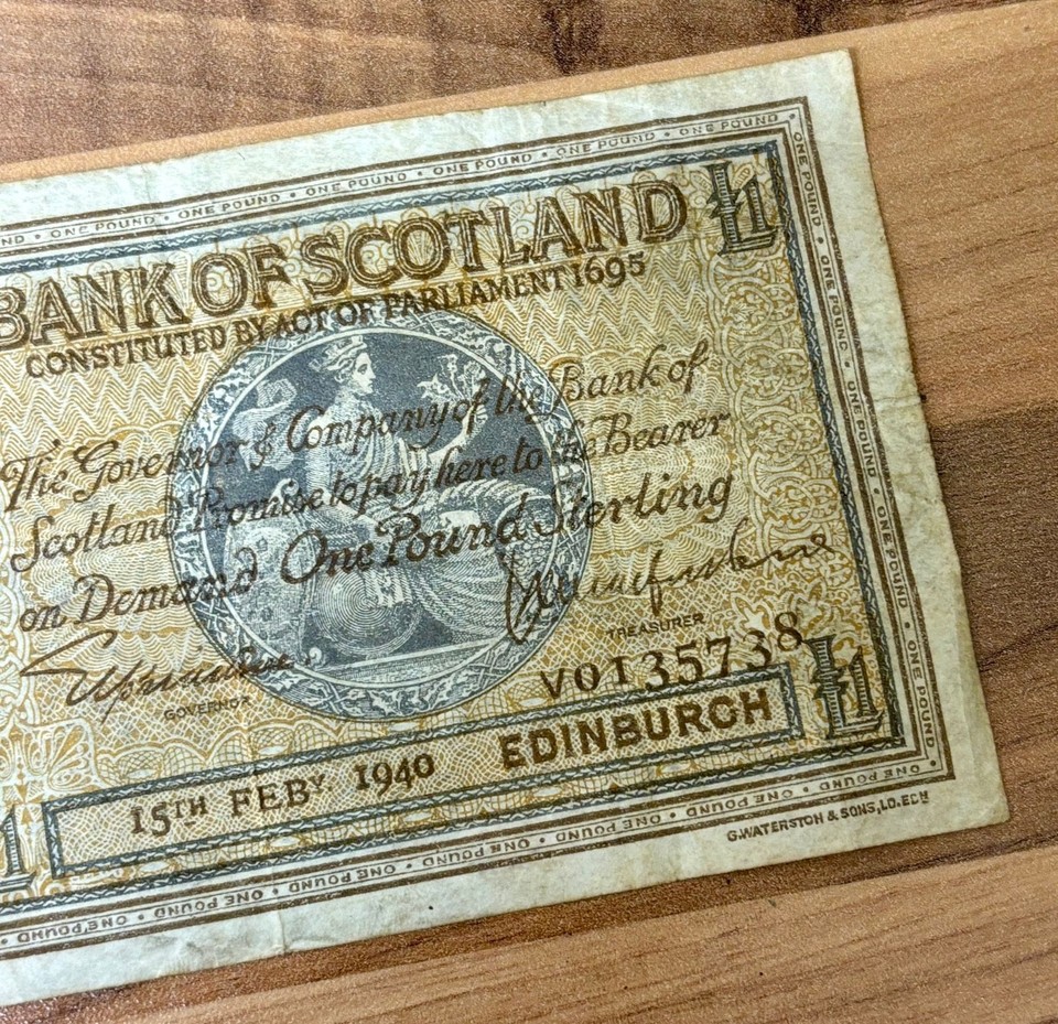 1940 BANK OF SCOTLAND £1 ONE POUND BANK NOTE, LOT 17 | eBay UK