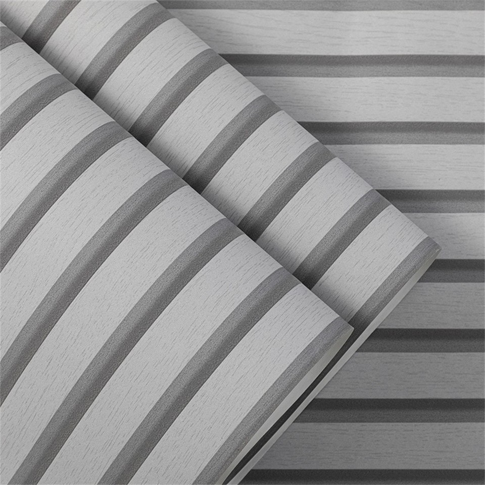6X Wood Grain Wallpaper Wooden Slat Panel 3D Effect Stripe Wall Paper ...