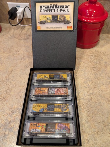 Micro Trains N Scale Weathered Railbox 4 Car Set Apes 993 05 600 Rare Set | eBay