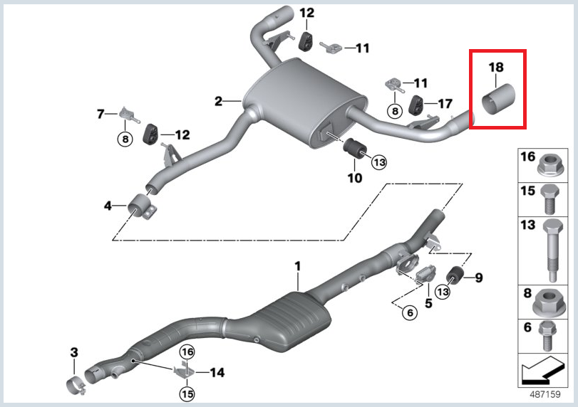 BMW Genuine X3 G01 X4 G02 Black Chrome Exhaust Tailpipe Trim ...