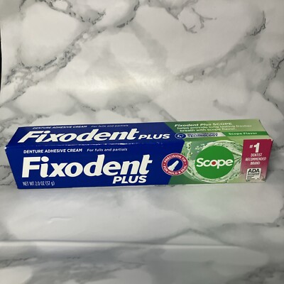 Fixodent Plus Denture Adhesive Cream, Scope Flavor, 2 oz | eBay