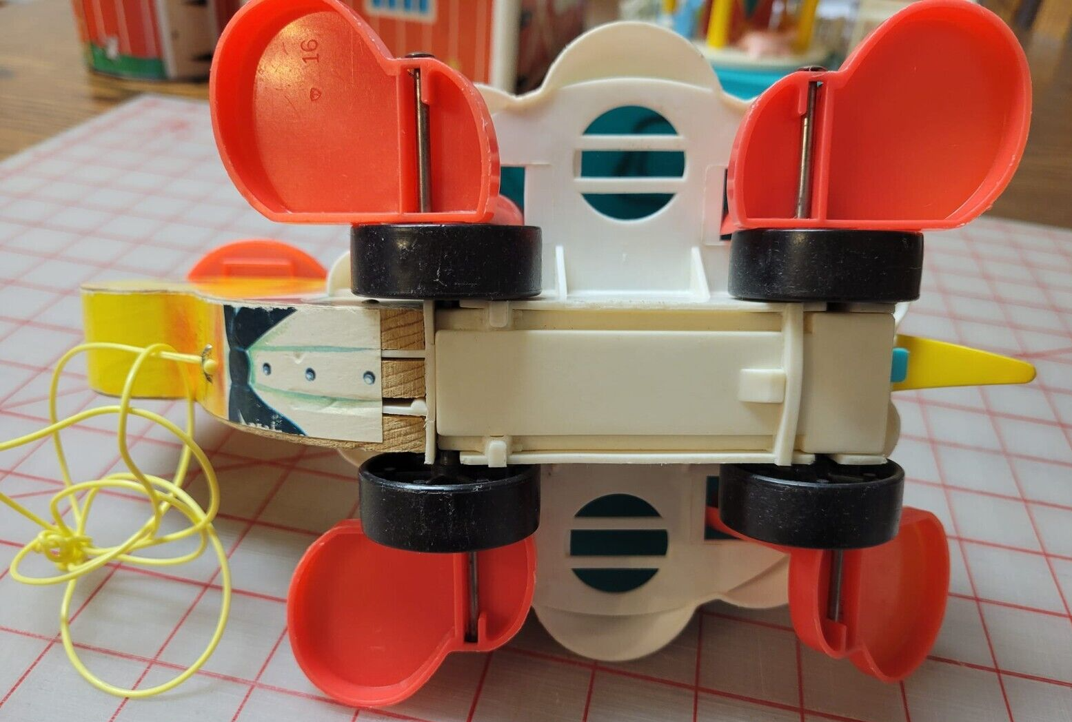 Vintage Fisher Price 1962 Tip Toe Turtle Pull Along Toy 773 Bell ...