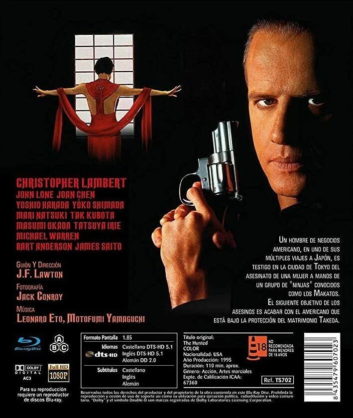 The Hunted (1995) Christopher Lambert Blu-Ray NEW (Spanish Package ...