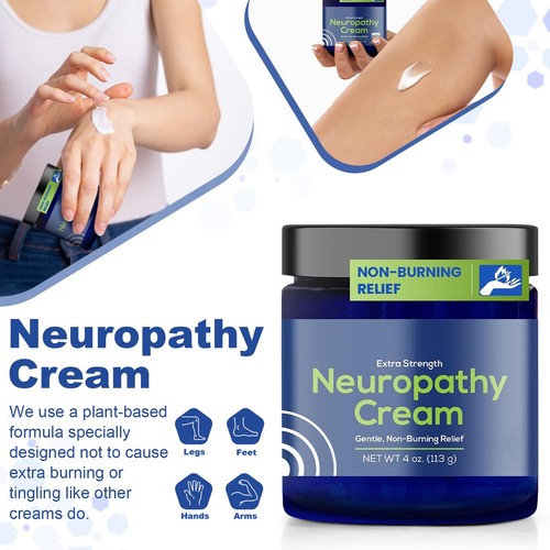 Neuropathy Relief Cream Extra Strength For Feet, Legs, And Hands. Vegan ...