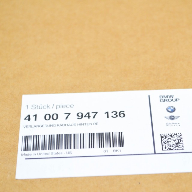 Genuine OEM Quarter Panel Extension for BMW 41007947136 for sale online ...