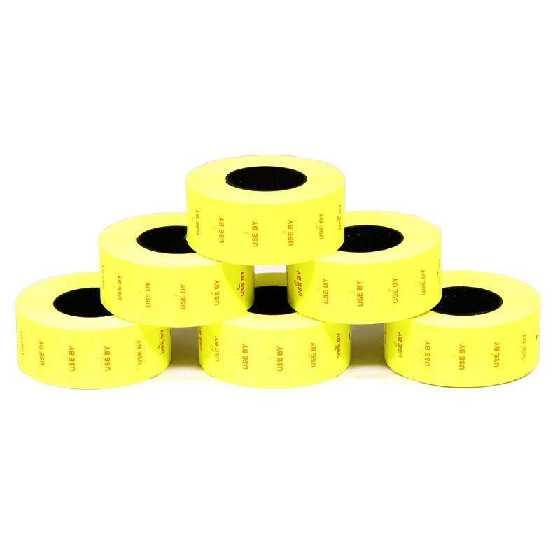 50 Rolls Jolly Price Pricing Labels CT1 22x12 FL.Yellow Use By in Red ...