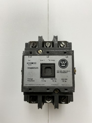 A200M2CE - WESTINGHOUSE MOTOR CONTACTOR, SIZE 2, 45AMP, 120V COIL | eBay