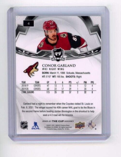 2020-21 Upper Deck The Cup Connor Garland /249 - Arizona Coyotes | eBay
