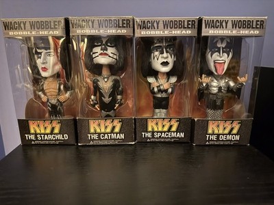 KISS 4 Bobbleheads Set PAUL, GENE, ACE, PETER Funko Wacky Wobblers ...