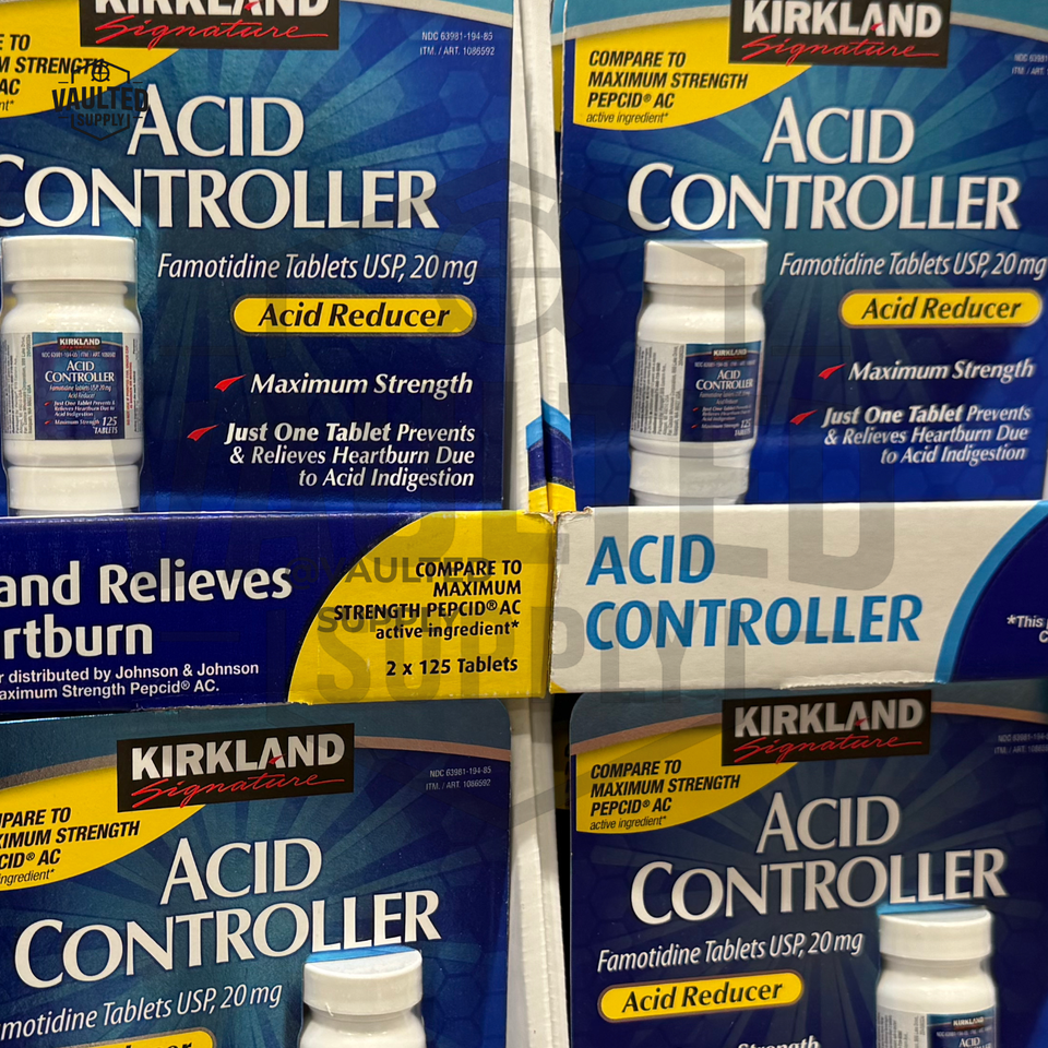 Kirkland Signature Acid Controller - 250 Tablets (2 bottles x 125) Acid ...