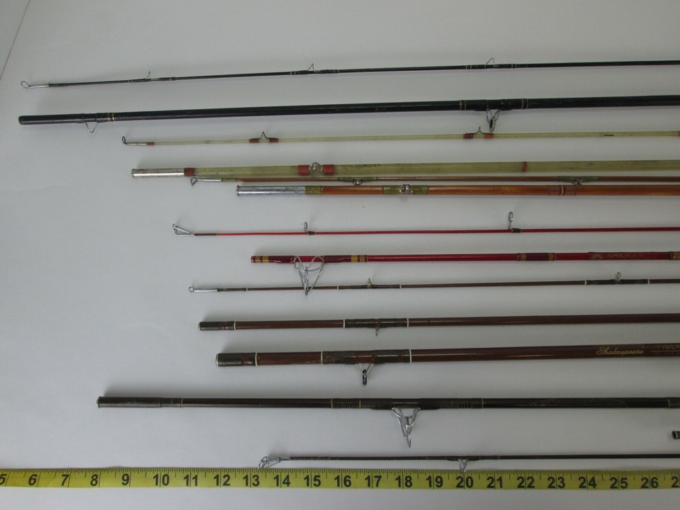 Vintage Fenwick Woodstream Rod Holder Case with Misc Fishing Rods Poles ...