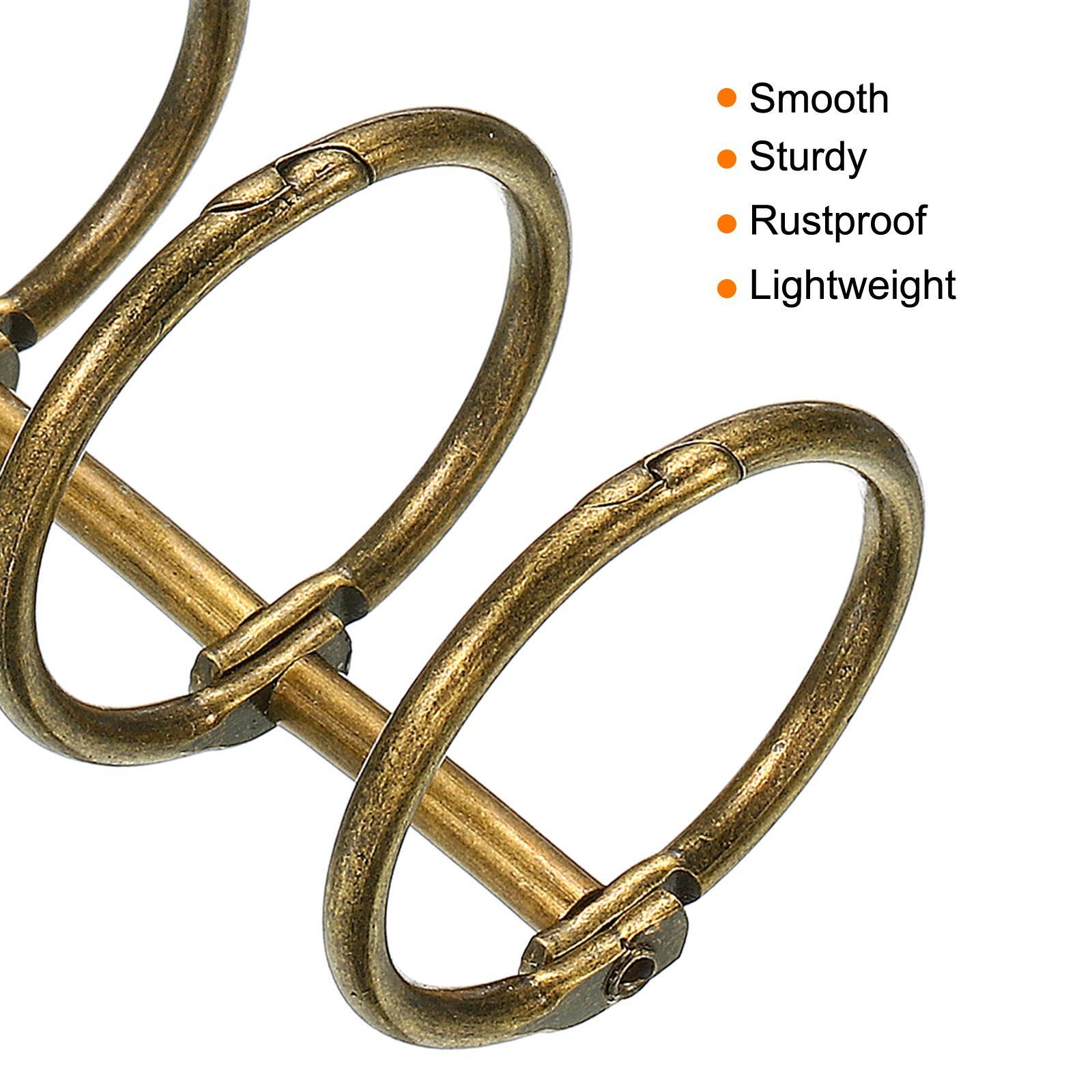 10Pcs 3 Circle Binder Rings 1" Metal Book Rings Loose Leaf Ring Bronze ...