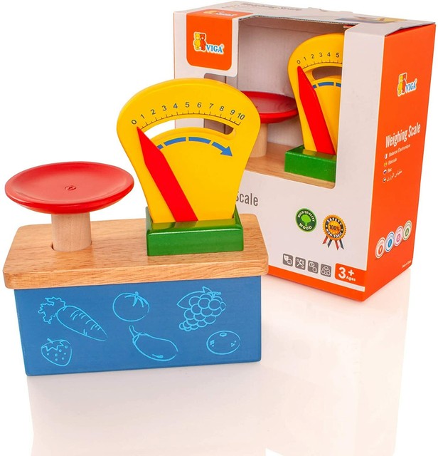 Wooden Weighing Balance Scale VIGA Preschool Early Learning Educational ...