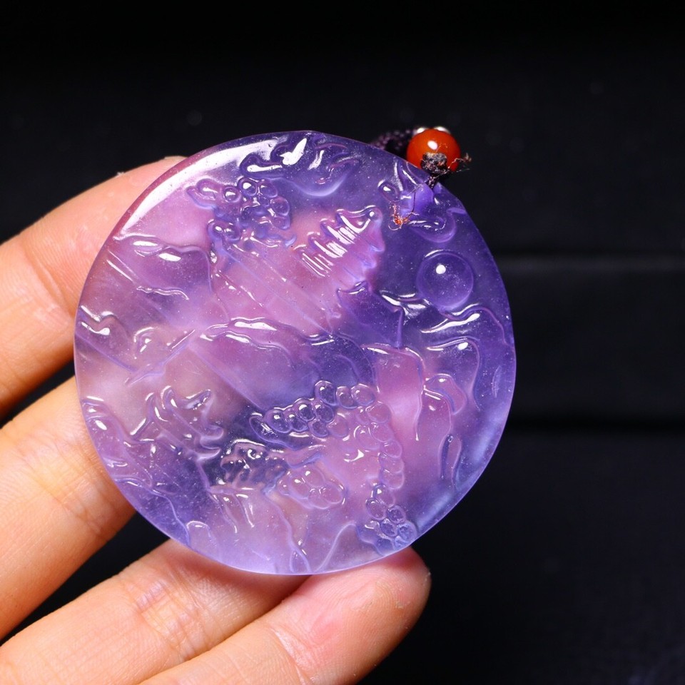 Perfect High Ice Chinese Jadeite Jade Precision Carving Landscape ...