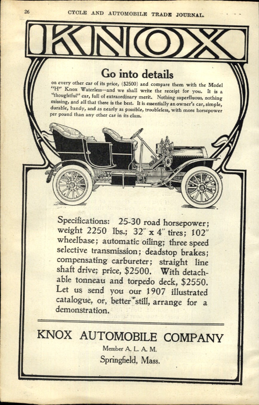 1907 PAPER AD 4 PG CAR AUTO Coes Wrench Key Model White Automobile G ...