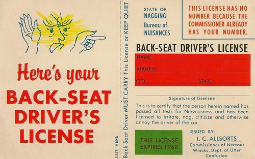 Back-Seat Driver's License Comic Postcard | eBay