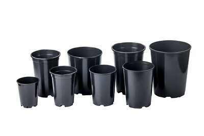 Deep Rose Pots 1.7,4,7 Litre Quality Plastic Plant Pot Tall Black ...