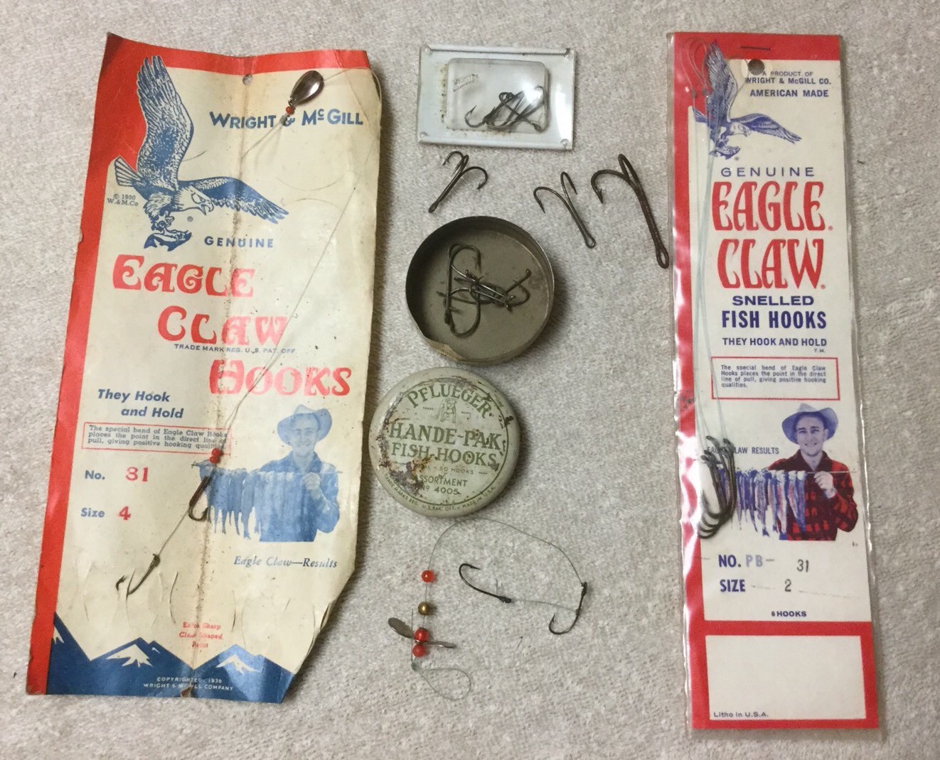 Vintage Wright & McGill Eagle Claw And Other Fishing Hooks | eBay