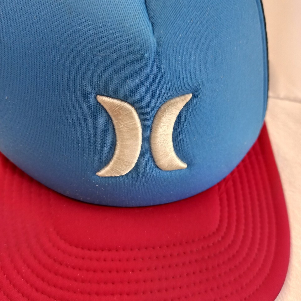 😇 Hurley Red Blue White Cap Hat Mens Womens Adjustable Peak Padded ...