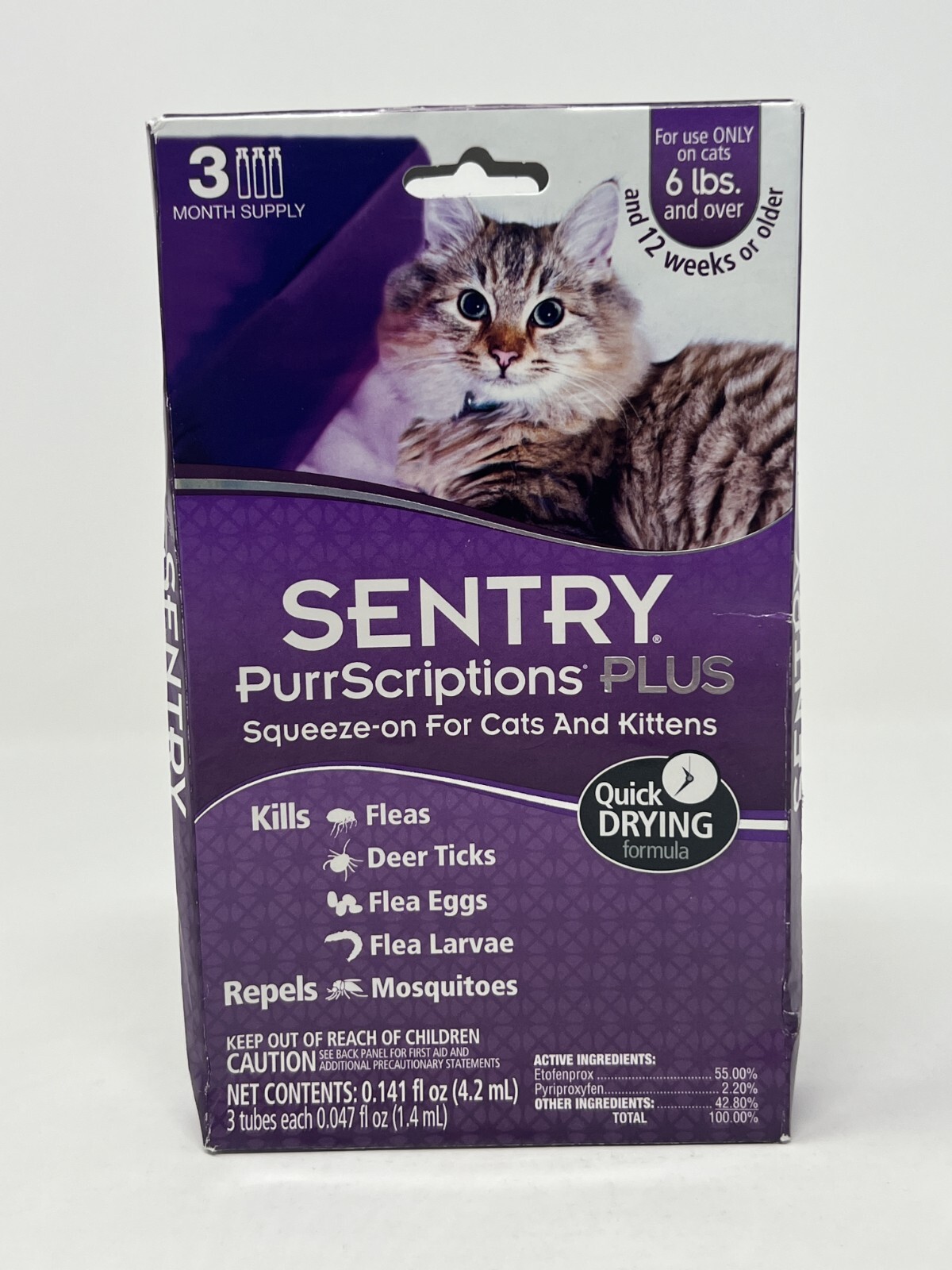 Sentry Purrscriptions Plus Squeeze on for Cats & kittens Kills Fleas ...