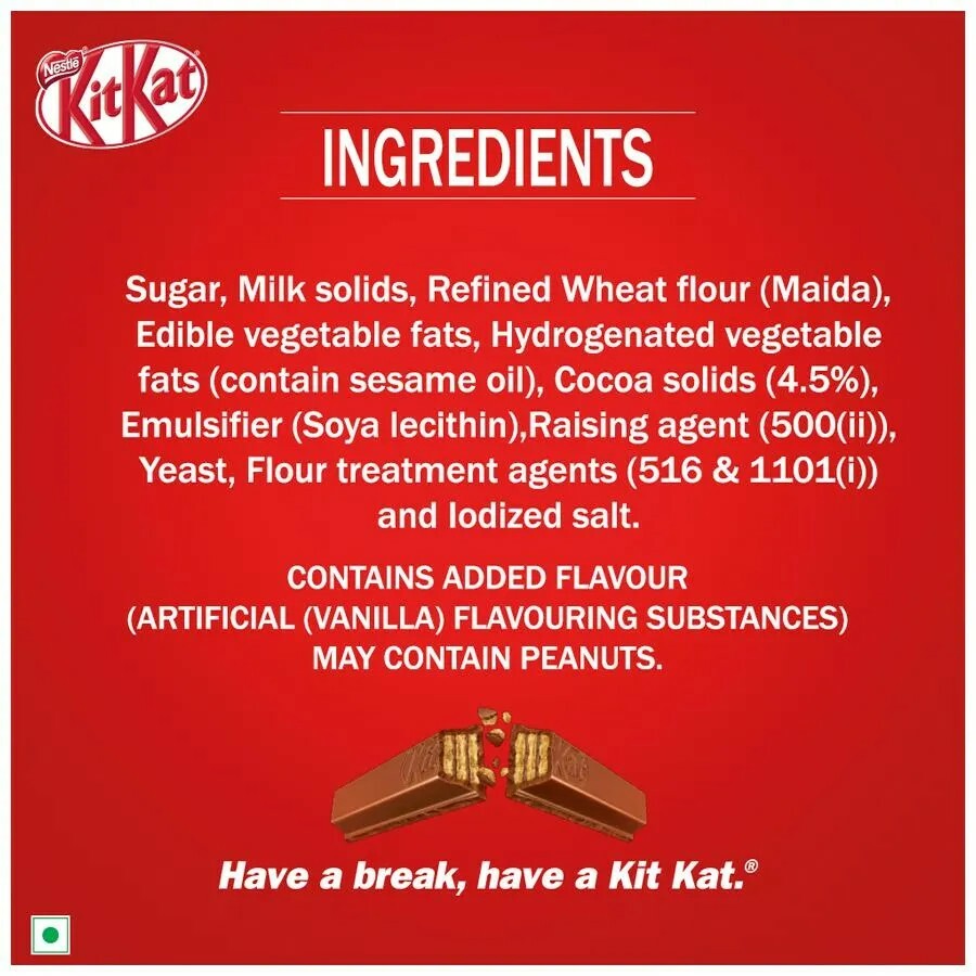 3x Nestle India Kit Kat KitKat 18 grams pack (0.63oz) Crispy Wafer Bar ...