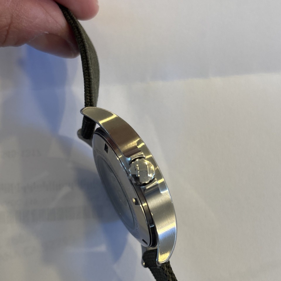 Hamilton Khaki Automatic Military Watch Black Dial Green Fabric Band ...