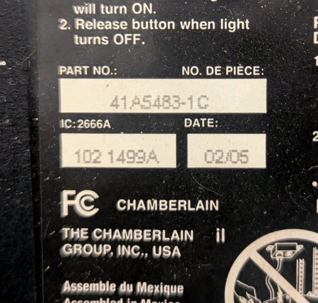 Chamberlain 41A5483-1C Garage Door Receiver Logic Board Red Learn ...