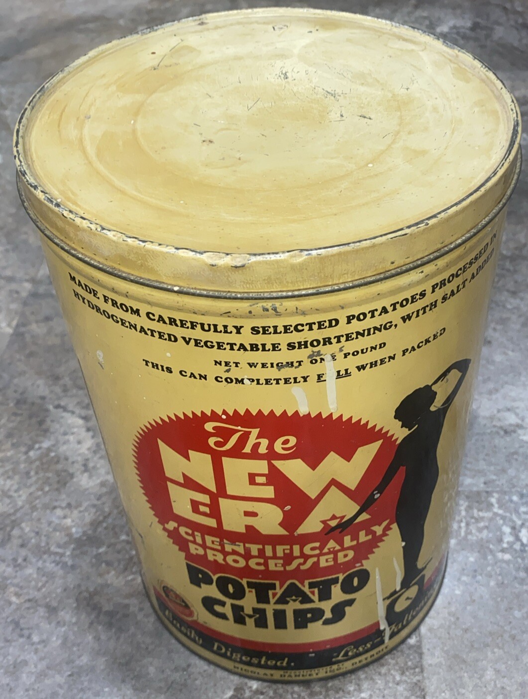 Vintage New Era 1-Pound Potato Chip Tin 11.25x7.5 | eBay