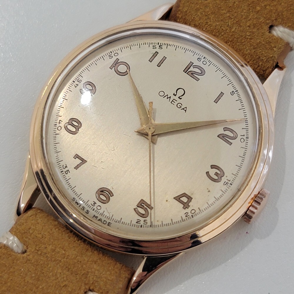 Mens Omega cal 30SCT2 14k Gold Manual Wind 1940s Dres… - Gem