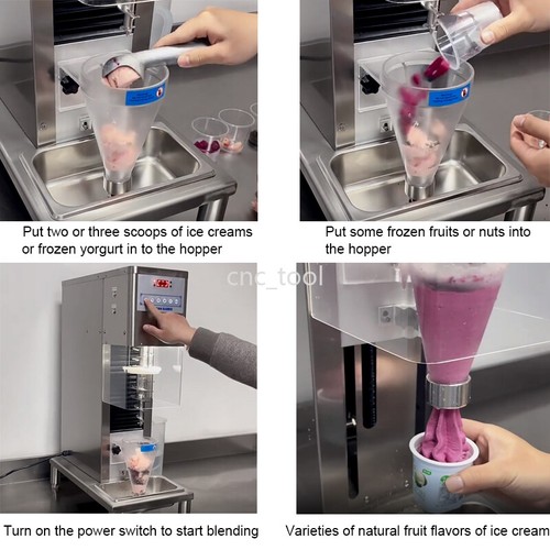 Automatic Ice Cream Blending Machine Fruits Gelato Frozen Yogurt Mixer ...