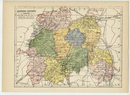 1902 ANTIQUE MAP OF THE COUNTY OF LAOIS QUEENS / IRELAND | eBay