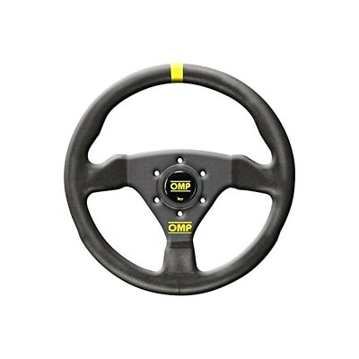 OMP Steering Wheel, Trecento, 11-3/4 in Diameter, 3 Spoke, Flat, Black ...