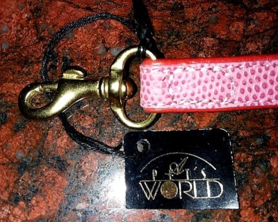VINTAGE RED LEATHER DOG LEASH, PINK & RED SNAKESKIN PATTERN DOG LEASH ...