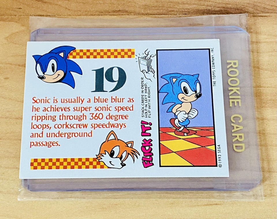 Sonic Rookie 1993 Topps Sonic the Hedgehog Tails Sega Genesis STICKER ...