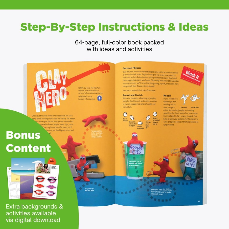 Animation Studio: Complete Stop Motion Kit (Camera, Software, Book) for ...