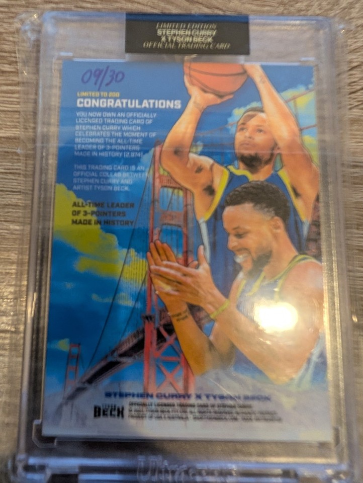 2021 Tyson Beck Stephen Curry 3 Point Record Breaker Moment Card Auto ...