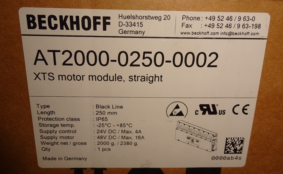 Beckhoff AT2000-0250-0002 XTS Motor Module AT200002500002 AT2000-0250 ...
