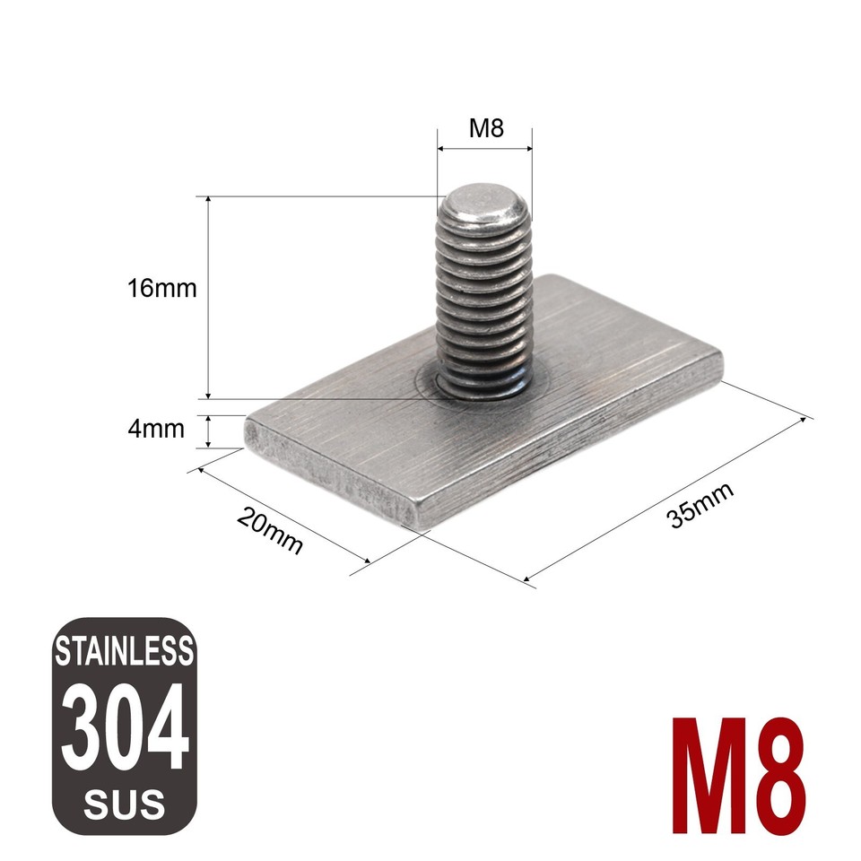 M8x16 Slot Channel NyLock Nuts T Bolts Slider Rhino Thule Yakima Roof ...