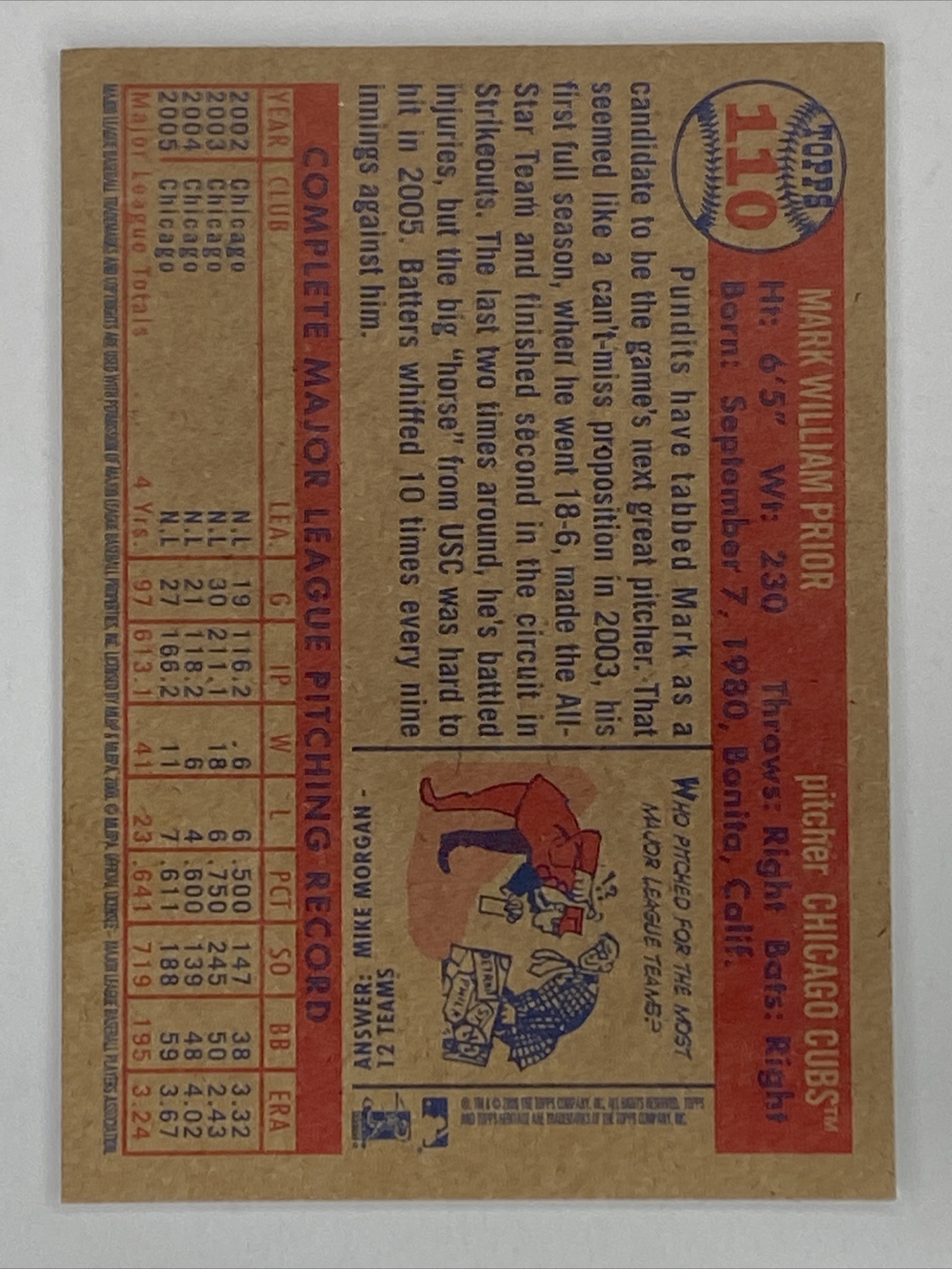 Mark Prior Autograph 2006 Topps Heritage Cubs Signed | eBay