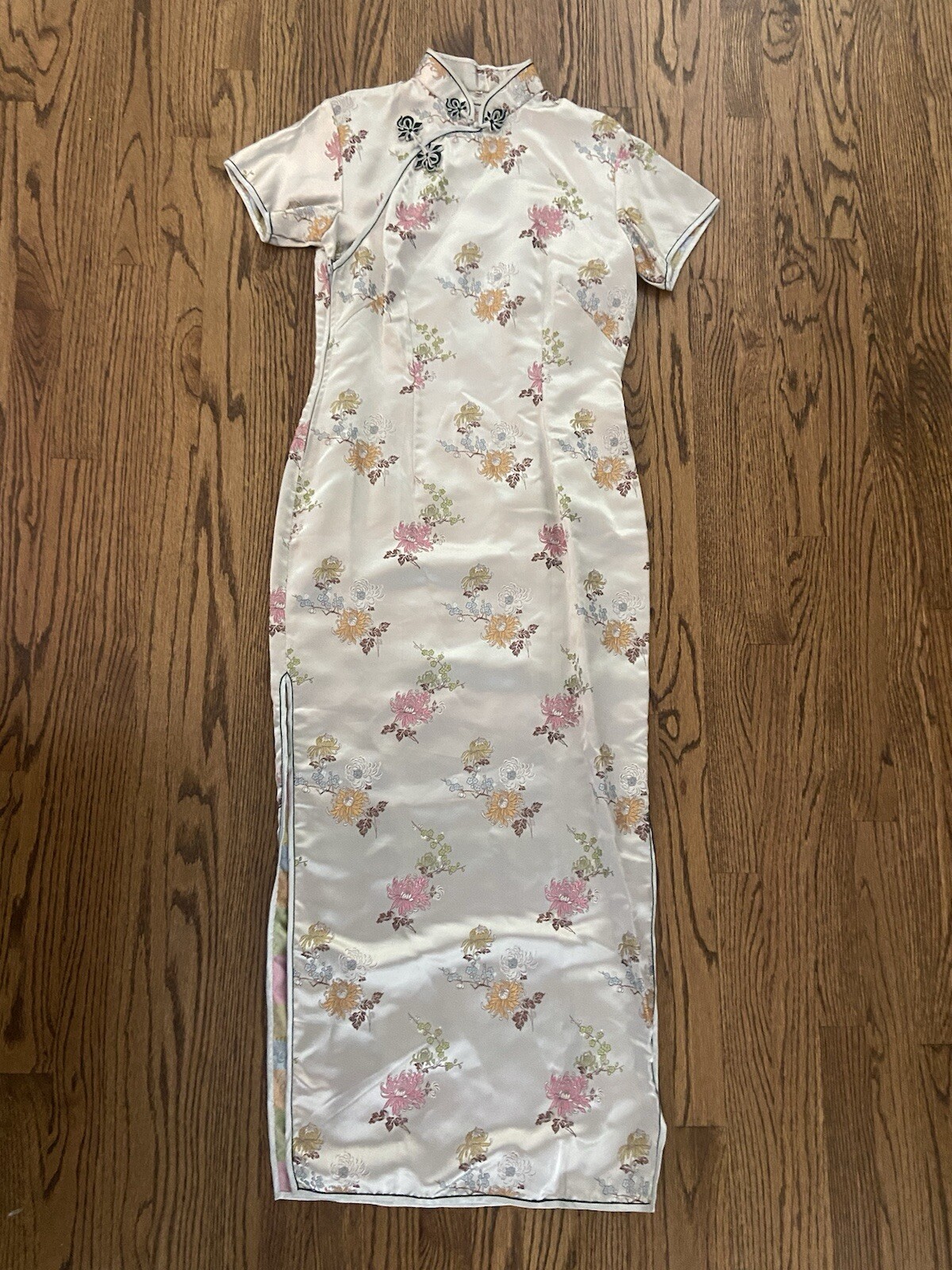 Vintage Asian Chinese Satin Embroidered Tunic Wedding… - Gem