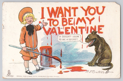 Postcard Buster Brown & Tige Valentine - Artist R. F. Outcault, Raphael ...