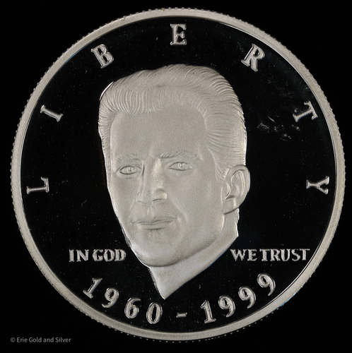 1960-1999 John F Kennedy JFK Jr USA Salutes You 1 oz .999 Silver Round ...