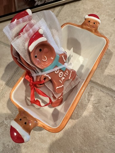 Gingerbread Measuring Spoons Cups Ceramic & Baking Mini Loaf Pan | eBay