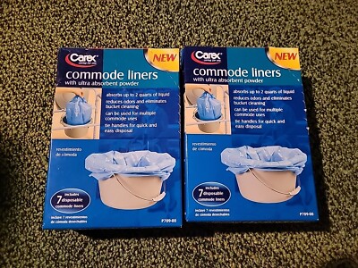 2X - Carex Commode Liners (7) P709-00 Holds 2 Quarts of Liquid Ultra ...