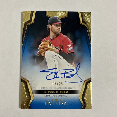 2024 Topps Five Star Shane Bieber Autograph Blue parallel 07/25 FSA—SB ...