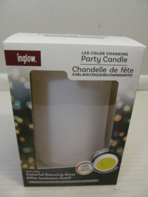 Inglow LED Color Changing Party Candle, 4" Dia x 6" Tall | eBay