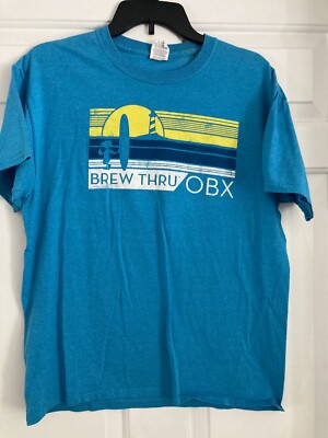 OBX brew thru tshirt blue size medium | eBay