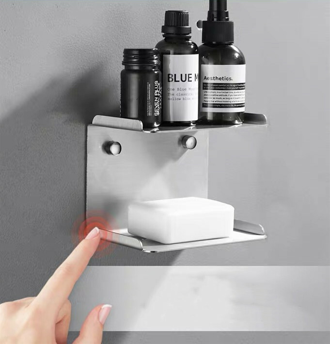 Double Layer Soap Dish Black Stainless Steel Soap Case Holder Container ...