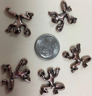 Four copper colored frog charms for bracelet, necklace or earrings | eBay