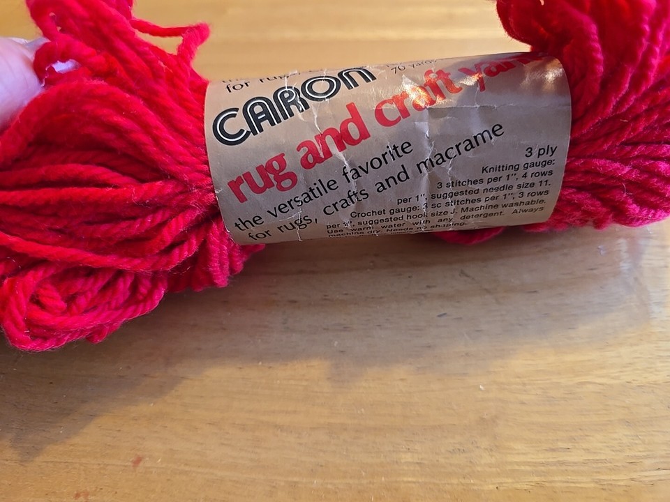 Vintage Caron Heavy Rug Craft Macrame Yarn 100% Dacron Polyester 0002 ...